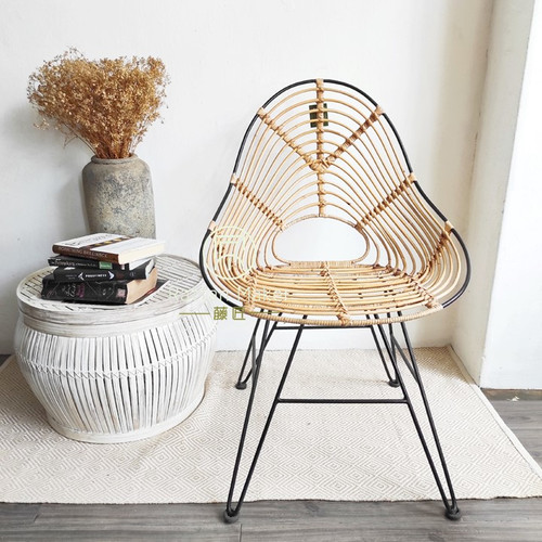 Oval Rattan Chair with Metal Frame | Rattan Maker