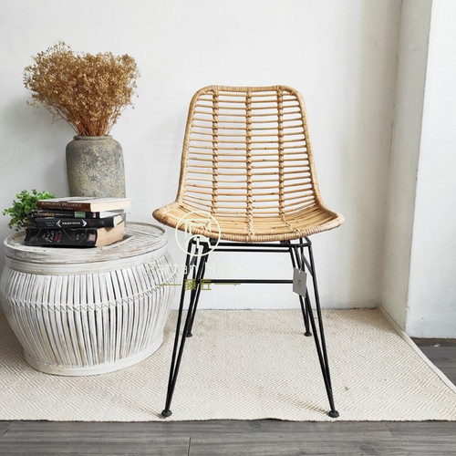 Modern Rattan Chair / Metal Frame / Dining Chair / Interior Chair ...