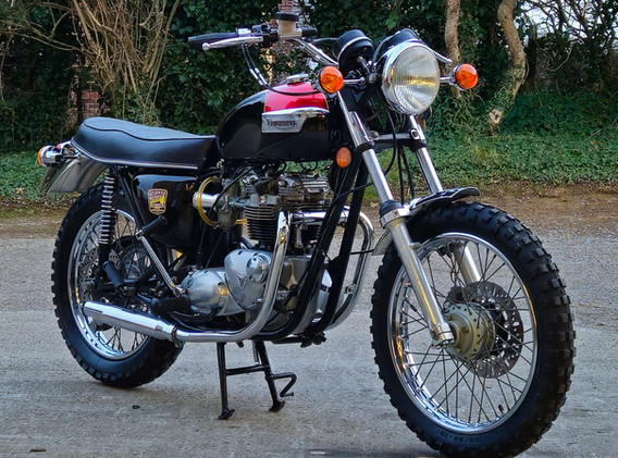 Custom Triumph T140 Street Scrambler Desert Sled -From