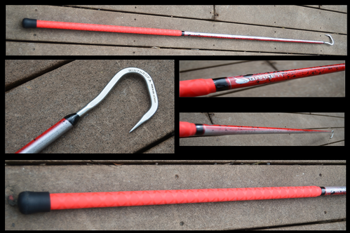 6' red and silver custom gaff | Barrett Rods