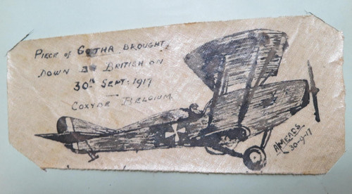 1917 Ink Drawing of a German Biplane