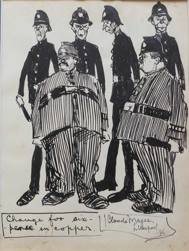 1906 Antique drawing of Policemen