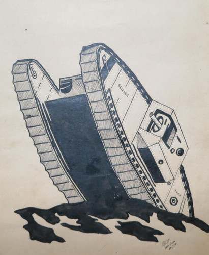 1919 Drawing of a WW1 British Tank