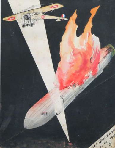 1917 WW1 RFC and Zeppelin Painting