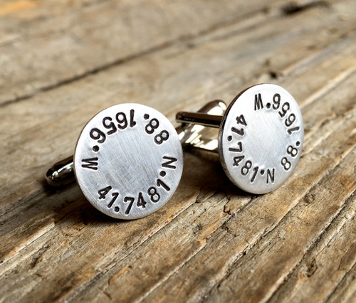 Custom Coordinate Cuff Links | thecopperpoppy
