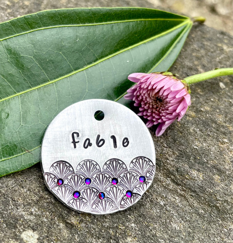 Deco Sparkle - Crystal Gem Tag in 1.25" Aluminum | thecopperpoppy