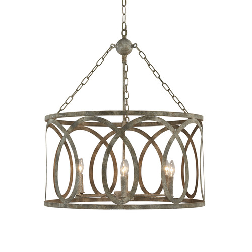 Palma Small Round Chandelier with Washed Gray Finish | Terracottadesigns