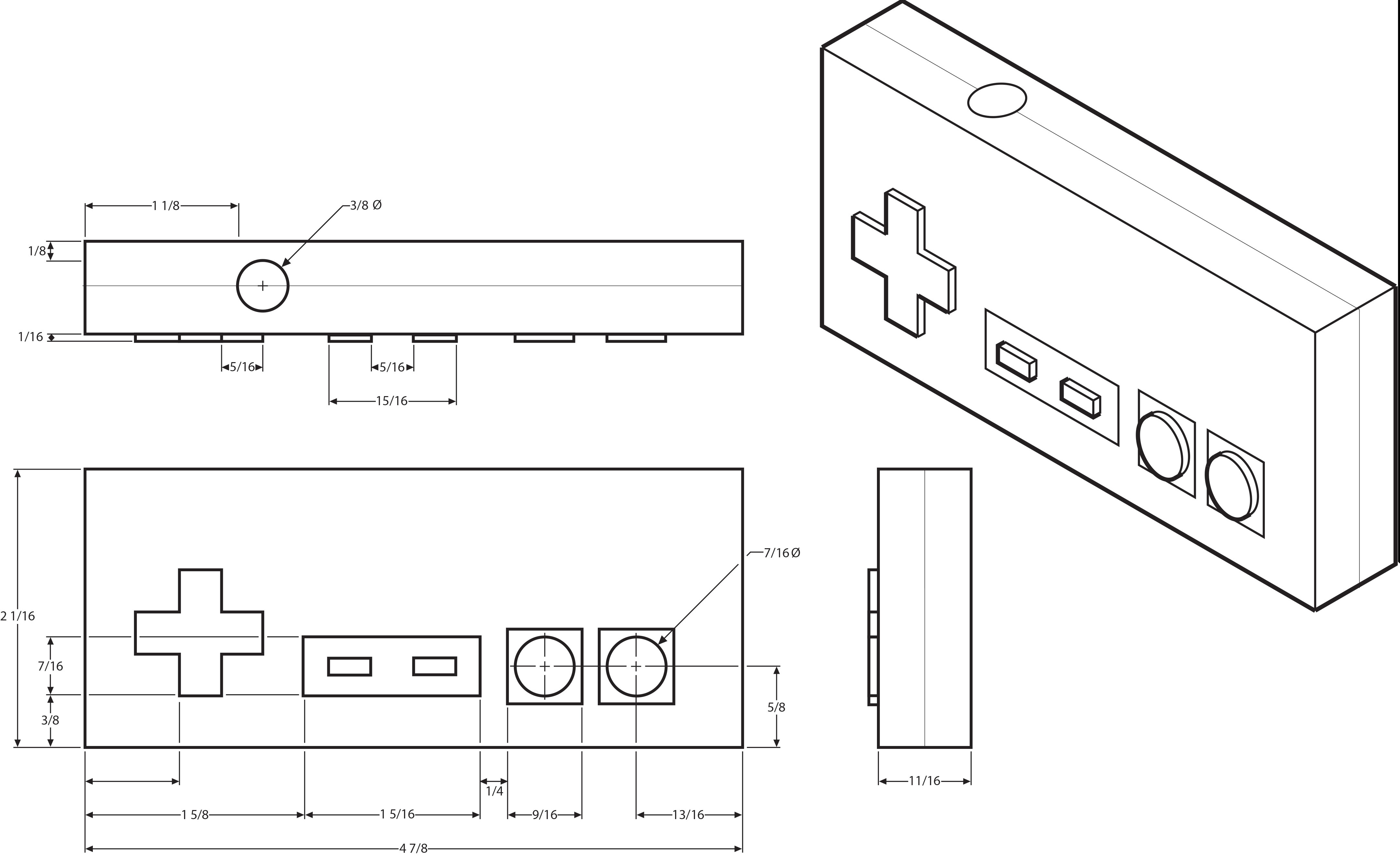 Nes Controller Dimensions Sketch Coloring Page