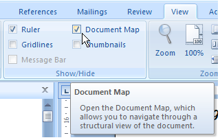 How to Create a "Document Map" in MS Word