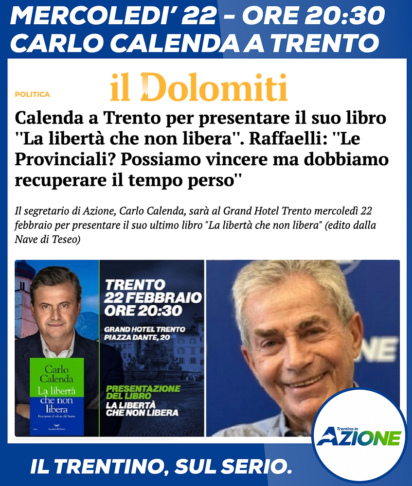 CALENDA A TRENTO - RAFFAELLI: "POSSIAMO VINCERE MA DOBBIAMO RECUPERARE ...