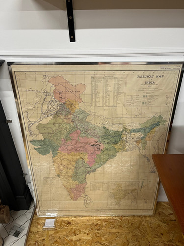 Vintage framed Railway map of India | urbn nest
