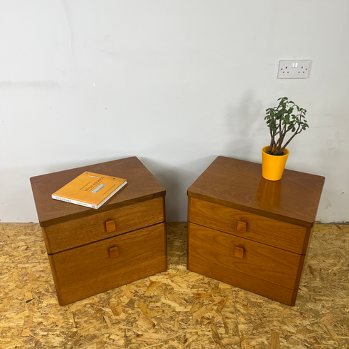 Pair of mid century teak bedside tables by Stag | urbn nest
