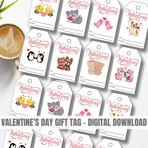 Valentine’s Day Gift Tags Printable | Cute Animal Valentine Tags | Kids ...