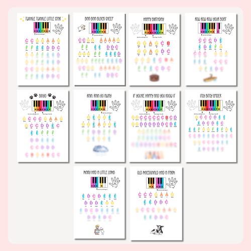 10 PACK Easy Colour Coded Piano Sheet Music For Beginners | My Site