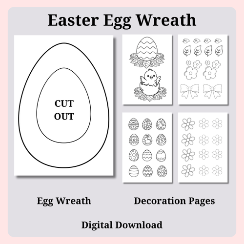 Easter Egg Wreath Printable Craft for Kids | DIY Easter Decoration | My ...