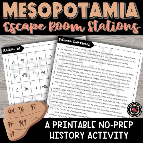 Mesopotamia ESCAPE ROOM STATIONS - Reading Comprehension - Ancient ...