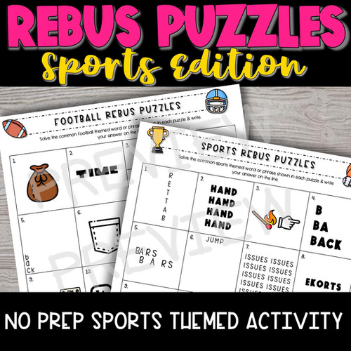 Brainteaser Rebus Puzzles - Sports Edition | Teacherlife Firewife