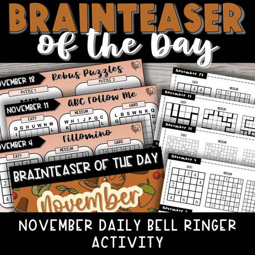 Daily Brainteaser of the Day – November Bell Ringer Activity ...