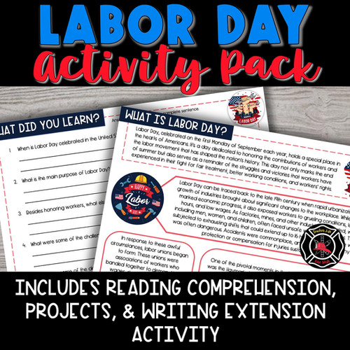 Labor Day - U.S. History Reading Comprehension & Activity Pack ...