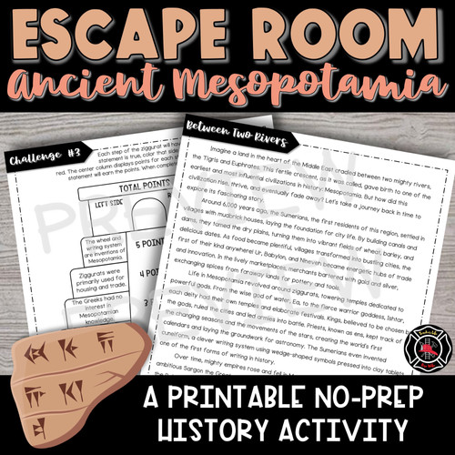 Mesopotamia ESCAPE ROOM Activity - Reading Comprehension - Ancient ...