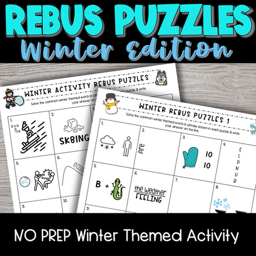 Brainteaser Rebus Puzzles - Winter Edition | Teacherlife Firewife