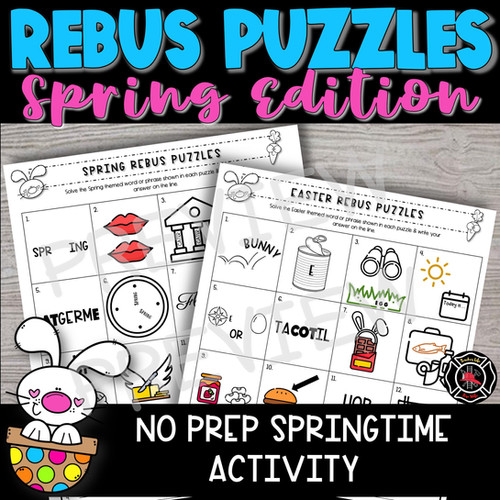 Brainteaser Rebus Puzzle Activity - Easter/Spring Edition | Teacherlife ...