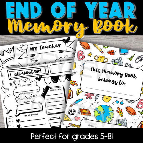 End of Year Memory Book - End of Year Activity | Teacherlife Firewife