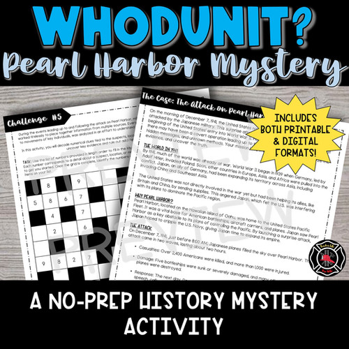 Pearl Harbor Day Activity - A WW2 Whodunit Mystery | Teacherlife Firewife