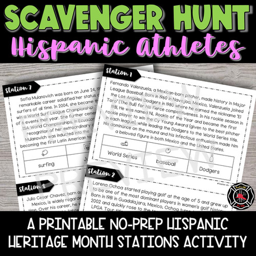 Hispanic Heritage Month SCAVENGER HUNT STATIONS - Reading Comprehension ...