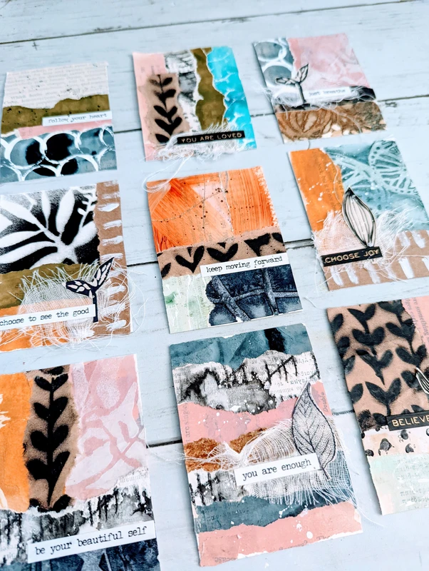 Collage Artist Trading Cards | LauraMixedMedia