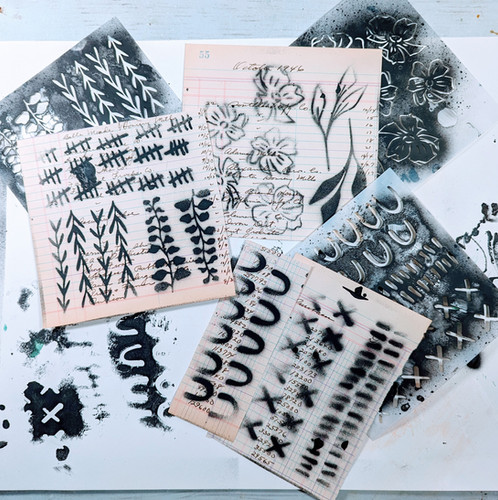 Stencil Set - Marks & Doodles | LauraMixedMedia