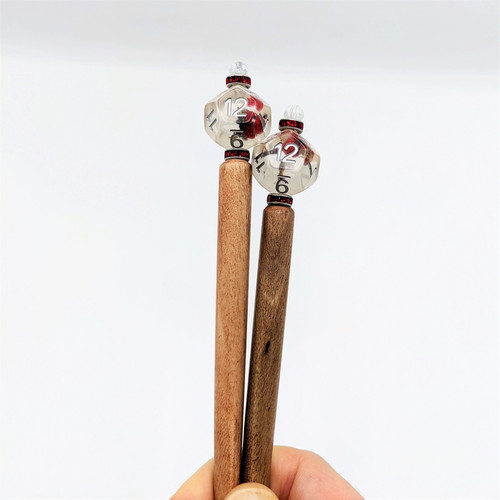 Rosebud D12 Hair Stick | The Dicey Dungeon