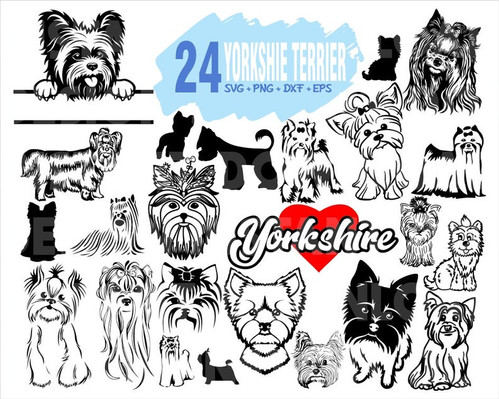YORKSHIRE TERRIER puppies svg puppy dog cute yorkie clipart decal ...