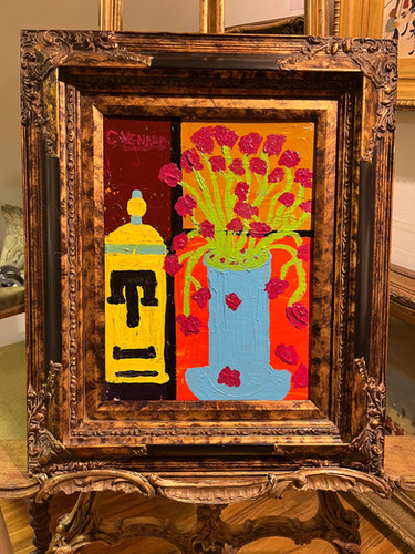 OLD MASTER Signed C.Venard 94"Fleurs de Soda Oil Painting 20thCentury ...