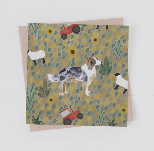 Border Collie Blue Merle Greeting Card | Kate & Kobe