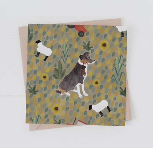 Border Collie Tri Colour Greeting Card | Kate & Kobe