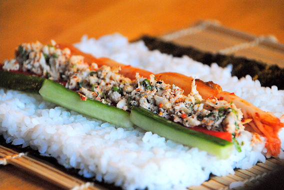 how to make the crab mix for sushi