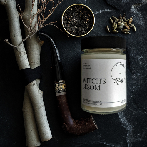 Witch's Besom Crystal Candle | Witch's Mark