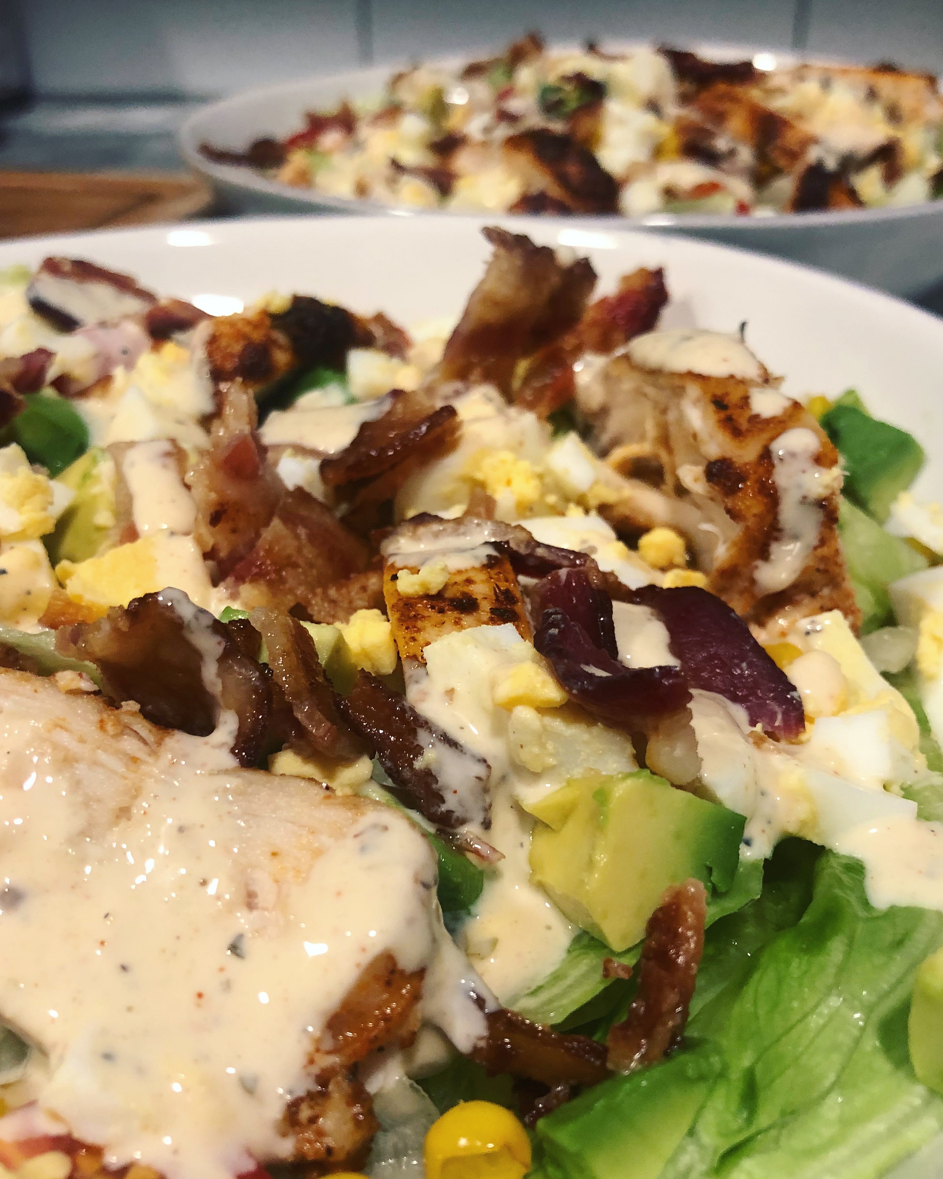 Cobb Salad With Honey Mustard Ranch Dressing Mom Uptown