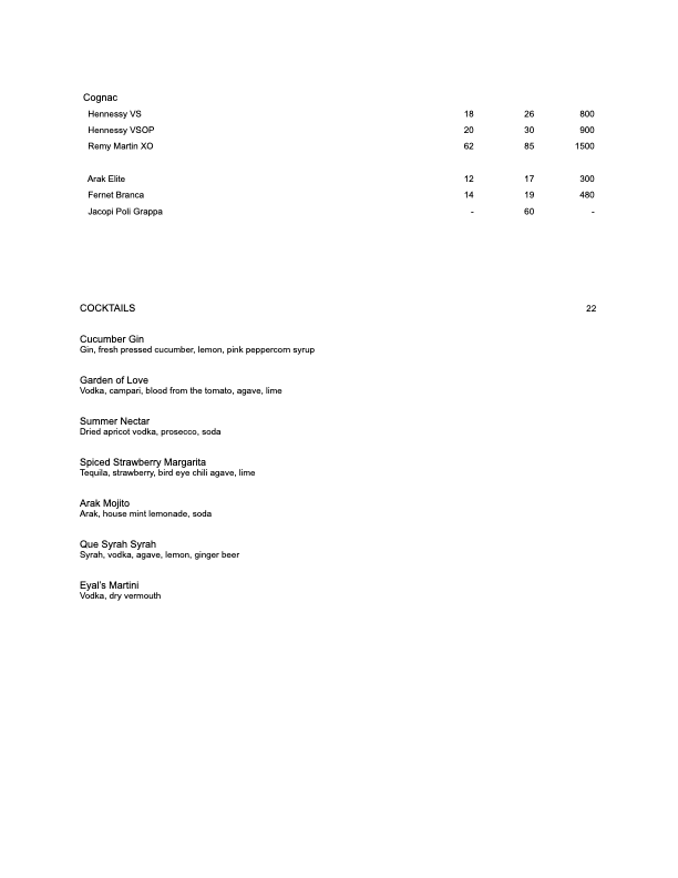 Menu | HaSalon NYC by Eyal Shani