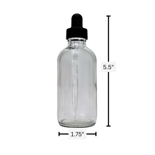 4 oz. (120 ML) Clear Glass Bottle with Black Glass Dropper | The Bottle Shoppe