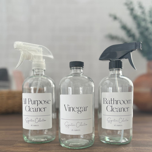 Clear Glass Cleaning Spray Bottles | Signature Collection | Blush ...