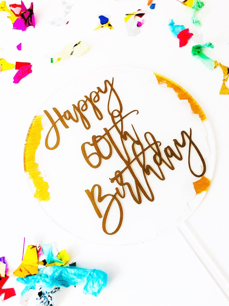 Personalised Birthday Clear Acrylic Cake Topper | Londonsparkle