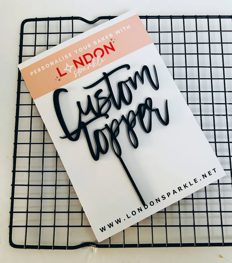 Custom Cake Topper, 1 word | Londonsparkle