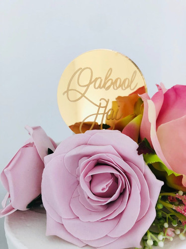 Qabool Hai Gold Mirror Acrylic Cake Topper | Londonsparkle