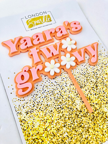 Personalised Double Layer Name & Age Acrylic Cake Topper | Londonsparkle