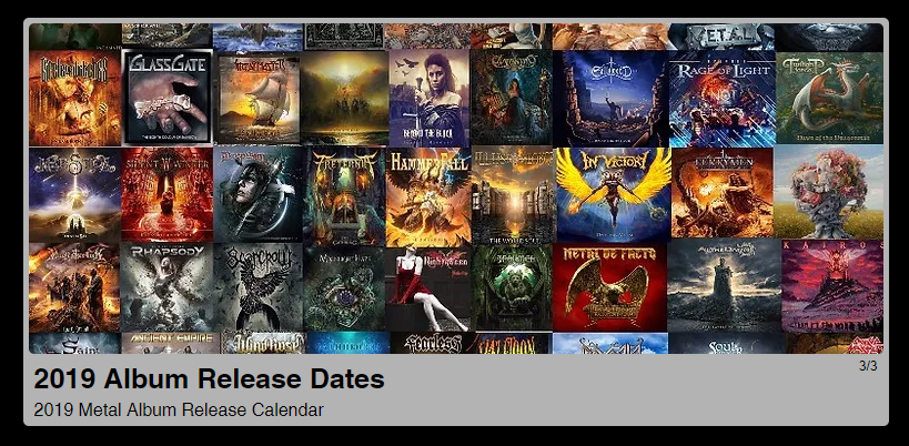 2019 Album Calendar | Radio Thunder UK