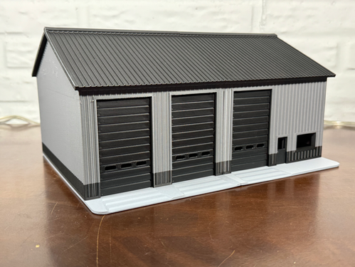 1/64 3D Printed Semi Shop Gray/Black | FarmToys4You