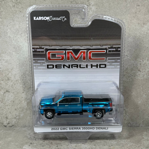 1/64 GMC Sierra 3500 Dually Denali Ebony Twilight Metallic Blue Chrome ...