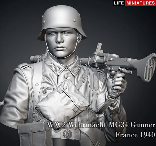 WW2 Wehrmacht MG34 Gunner, France 1940 | life-miniatures